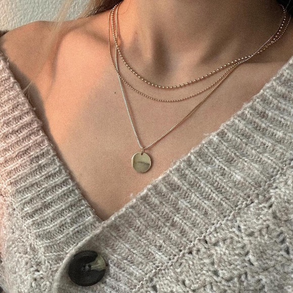 Dear Mumu | Jewelry | 8k Gold Plated Triple Stacked Layered Necklace ...
